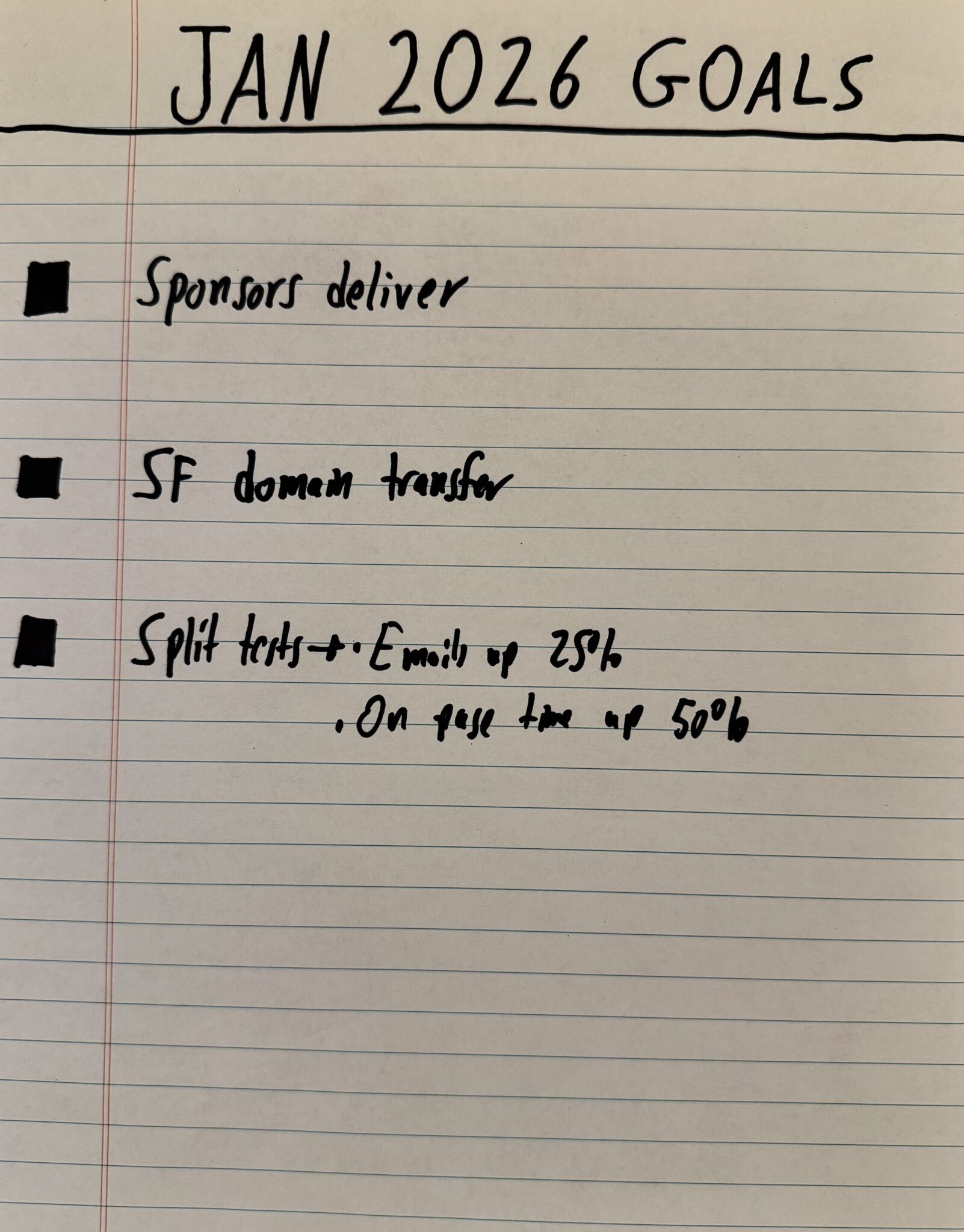 January 2026 Goals - NevBlog